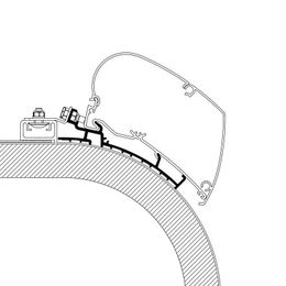 Thule Dachadapter f&uuml;r Rapido Distinction, Omnistor Serie 6 und 9, L&auml;nge 4,50 m