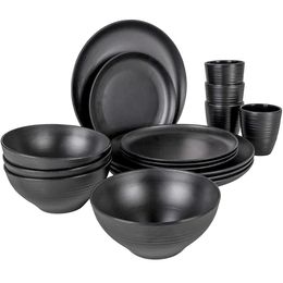 Bo-Camp Geschirrset Orville 16-teilig, schwarz