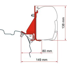 Fiamma Kit Combi Rail Bracket - Brandrup Markisenadapter F45
