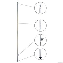 DWT Orkanst&uuml;tze mit Bodenspitze 25 x 1 mm Alu m. Gripstop, 170-260 cm