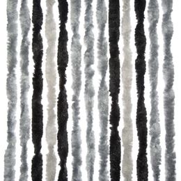 Brunner Chenille-Flauschvorhang anthrazit/hellgrau/silber 56 x 175 cm
