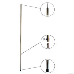 Stahl Aufstellstange variabel 22 mm, 125-200 cm