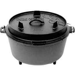 Valhal Outdoor Feuertopf Dutch Oven Gusseisen, F&uuml;&szlig;e am Boden, 8 l