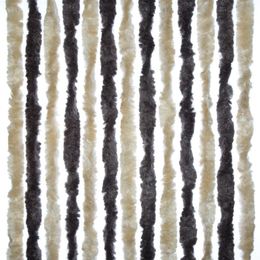 Brunner Chenille-Flauschvorhang beige/dunkelbraun 100 x 205 cm