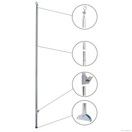 DWT Orkanst&uuml;tze mit Bodenspitze 28 x 1 mm Alu m. Gripstop, 170-260 cm