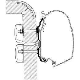 Thule Adapter f&uuml;r Hymer Exsis/Camp ab Bj. 2012 zu Omnistor Serie 5 und 8, L&auml;nge 6 m