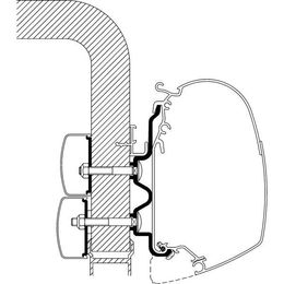 Thule Adapter f&uuml;r Hymer Exsis/Camp zu Omnistor Serie 5 und 8, L&auml;nge 5,00 m
