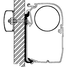 Thule Flat-Adapter f&uuml;r Reisemobile, Omnistor Serie 5 und 8, L&auml;nge 3,50 m