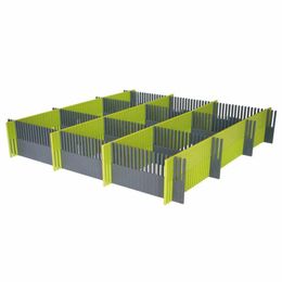 Purvario Stauleiste f&uuml;r Schubladen 8er-Set, steingrau/limonengr&uuml;n