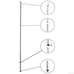 Alu Orkanst&uuml;tze mit Bodenspitze 170-260 cm, 28 mm