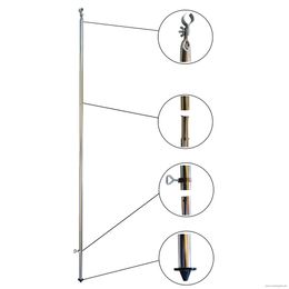 Stahl Orkanst&uuml;tze mit Bodenspitze 165-260 cm, 22 mm