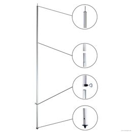 Alu Aufstellstange 25 mm / 160-250 cm