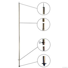 Stahl Aufstellstange variabel 22 mm, 165-250 cm