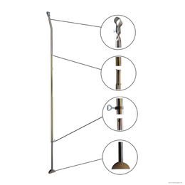 DWT Andruckstange mit B&uuml;gelfu&szlig; oben gebogen 22x1 mm Stahl, 170-270 cm
