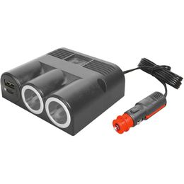 Procar Dreifachsteckdose mit Kabel mit 2 Power + USB-A + USB-C