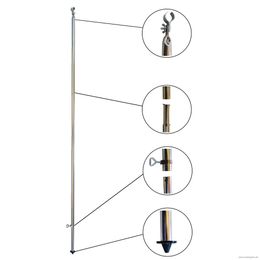 Stahl Orkanst&uuml;tze mit Bodenspitze 165-260 cm, 28 mm