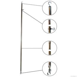 Stahl Dachhakenstange/Firststange 22 mm, 160-260 cm