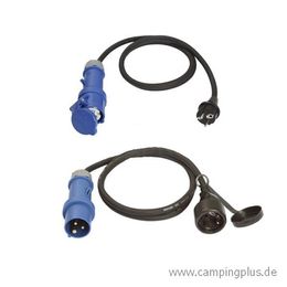 2er Set Adapterkabel CEE-Kupplung/Schuko Stecker - CEE-Stecker/Schuko Kupplung