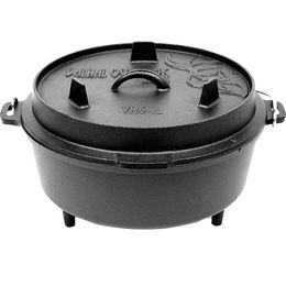 Valhal Outdoor Feuertopf Dutch Oven Gusseisen, F&uuml;&szlig;e am Boden, 6,1 l