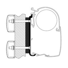 Thule Wandadapter-Set Dethleffs Globebus, Omnistor Serie 5, L&auml;nge 4 m