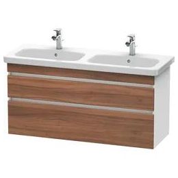Duravit DuraStyle Waschtischunterschrank wandh&auml;ngend 6498, 2 Schubk&auml;sten, 1230mm, DS649807918, Farbe: Nussbaum Natur Dekor / Wei&szlig; Matt Dekor