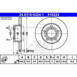 ATE Bremsensatz-Vorn und hinten Bremsensatz, Scheibenbremse vorne rechts links voll 288mm f&uuml;r VAG 4A0698451 4A0615301B 443698451A SG00000DS6