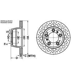 ATE Bremsscheibe hinten rechts links Gelocht/innenbel. 299,0mm f&uuml;r PORSCHE 98735240301 98635240301 98735240300 24.0124-0194.1