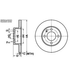 ATE Bremsscheibe 24.0108-0100.1 vorne rechts links voll 239mm f&uuml;r VAG 861615301B 861615301
