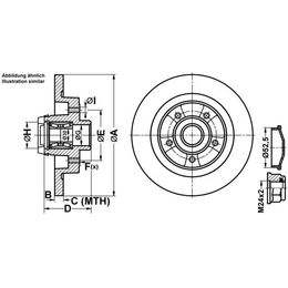 ATE Bremsscheibe hinten rechts links voll 290,0mm f&uuml;r RENAULT 432020016R 402020536R 432028136R 24.0111-0184.2