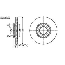 ATE Bremsscheibe 24.0113-0122.1 vorne rechts links voll 248mm f&uuml;r HYUNDAI FORD 6010229 1549699 1591995