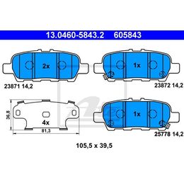 ATE Bremsensatz-Vorn und hinten SG00000E20 Bremsensatz, Scheibenbremse vorne rechts links bel&uuml;ftet 283mm f&uuml;r RENAULT INFINITI SUZUKI NISSAN 432003112R