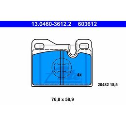 ATE Bremsensatz-Hinterachse Bremsensatz, Scheibenbremse hinten rechts links bel&uuml;ftet 289mm f&uuml;r PORSCHE VAG 477698151B 94435204103 477698151A IJF141EPU