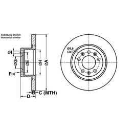 ATE Bremsscheibe 24.0112-0216.1 hinten rechts links voll 290mm f&uuml;r PEUGEOT 9683993280