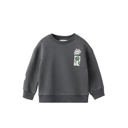 Mango Kids Sweatshirt 'TOYDINO' Jungen Gr&ouml;&szlig;e 92 anthrazit / hellgrau / tanne