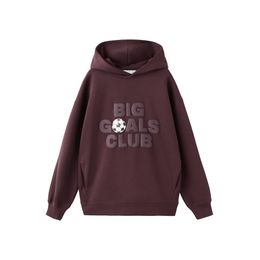 Mango Kids Sweatshirt 'DGOALS' Jungen Gr&ouml;&szlig;e 116 weinrot / schwarz / wei&szlig;