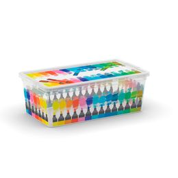 Keter Aufbewahrungsbox 'C Box Style' Motiv Buntstifte 33,5 x 19 x 12 cm, mit Deckel