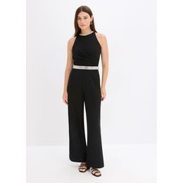 bonprix Overall aus strukturiertem Crepe, schwarz