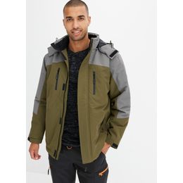bonprix wasserdichte Winter-Funktionsjacke mit abnehmbarer Kapuze, gr&uuml;n