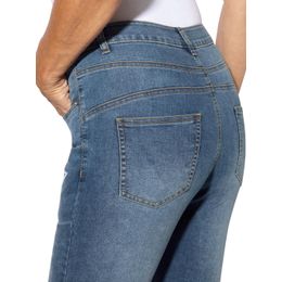 WITT Damen Jeans mit bedruckten Patches, blue-bleached, Gr&ouml;&szlig;e 52