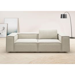 2-Sitzer Home Affaire "Watertown, modernes Sofa 246 cm breit, auch in Feincord", beige (nature), B:246cm H:68cm T:98cm, 100% Polyester, Sofas, stilvolles Sofa f&uuml;r 2 Personen mit extra breiter Sitzfl&auml;che