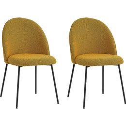 Polsterstuhl Tom Tailor HOME, gelb (senfgold, schwarz, schwarz), B:49,5cm H:84cm T:47,5cm, Metall, Polyester, St&uuml;hle, Polsterstuhl, mit abgerundeter R&uuml;ckenlehne