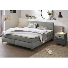 Jockenh&ouml;fer Boxspringbett JOCKENH&Ouml;FER GRUPPE ""Alinas" OTTOs Choice Topseller, inkl. Topper", grau (dunkelgrau 369, 19), B:184cm L:211cm, Bezug Bett: Feinstruktur (100% Polyester);Topper und Matratzenspiegel: 100% Polyester, Komplettbetten, Boxspringbett, erh&auml;ltlich in unterschiedlichen Breiten und Farbvarianten