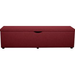 Hockerbank Home Affaire "Standard", rot, B:160cm H:42cm T:40cm, Struktur fein (100% Polyester) f&uuml;r Bett &raquo;Classico&laquo;, &raquo;Piazza&laquo;, &raquo;Premium&laquo; und &raquo;Vega&laquo;;Struktur (100% Polyester) f&uuml;r Bett &raquo;Crato&laquo; und &raquo;Lucina&laquo;;Struktur (60% Baumwolle, 40% Leinen) f&uuml;r Bett &raquo;Kiss&laquo;;Kunstleder f&uuml;r Bett &raquo;Natura&laquo;;Struktur (100% Polyester) f&uuml;r Bett &raquo;Nordica&laquo;, Hocker, Breite 120cm oder 160cm, auch als Garderobenbank oder Bettban