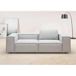 2-Sitzer Home Affaire "Watertown, modernes Sofa 246 cm breit, auch in Feincord", grau, B:246cm H:68cm T:98cm, 94% Polyester, 6% Nylon, Sofas, stilvolles Sofa f&uuml;r 2 Personen mit extra breiter Sitzfl&auml;che