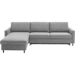 Ecksofa Home Affaire, B:290cm H:86cm T:190cmplatin, 100% Polyester, Sofas, "Calestra, in 3 Breiten, L-Form, mit Kaltschaummatratze RG40"