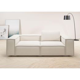 2-Sitzer Home Affaire "Watertown, modernes Sofa 246 cm breit, auch in Feincord", wei&szlig;, B:246cm H:68cm T:118cm, 96% Polyester, 4% Nylon, Sofas, stilvolles Sofa f&uuml;r 2 Personen mit extra breiter Sitzfl&auml;che