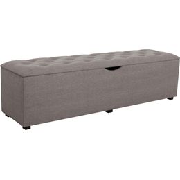Hockerbank Home Affaire "Knobbed", braun (schlamm), B:160cm H:42cm T:40cm, Struktur fein (100% Polyester) f&uuml;r Bett Classico, Piazza, Premium und Vega;Struktur (100% Polyester) f&uuml;r Bett Crato und Lucina;Struktur (60% Baumwolle, 40% Leinen) f&uuml;r Bett Kiss;Kunstleder f&uuml;r Bett Natura;Struktur (100% Polyester) f&uuml;r Bett Nordica, Hocker, Hockerbank mit Stauraum, Breite 120 cm und 160 cm