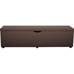 Hockerbank Home Affaire "Standard", braun, B:120cm H:42cm T:40cm, Struktur fein (100% Polyester) für Bett »Classico«, »Piazza«, »Premium« und »Vega«;Struktur (100% Polyester) für Bett »Crato« und »Lucina«;Struktur (60% Baumwolle, 40% Leinen) für Bett »Kiss«;Kunstleder für Bett »Natura«;Struktur (100% Polyester) für Bett »Nordica«, Hocker, Breite 120cm oder 160cm, auch als Garderobenbank oder Bettb