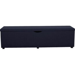 Hockerbank Home Affaire "Standard", blau (dunkelblau), B:160cm H:42cm T:40cm, Struktur fein (100% Polyester) f&uuml;r Bett &raquo;Classico&laquo;, &raquo;Piazza&laquo;, &raquo;Premium&laquo; und &raquo;Vega&laquo;;Struktur (100% Polyester) f&uuml;r Bett &raquo;Crato&laquo; und &raquo;Lucina&laquo;;Struktur (60% Baumwolle, 40% Leinen) f&uuml;r Bett &raquo;Kiss&laquo;;Kunstleder f&uuml;r Bett &raquo;Natura&laquo;;Struktur (100% Polyester) f&uuml;r Bett &raquo;Nordica&laquo;, Hocker, Breite 120cm oder 160cm, auch als Garderobenban