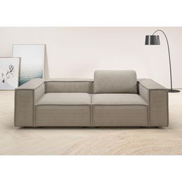 2-Sitzer Home Affaire "Watertown, modernes Sofa 246 cm breit, auch in Feincord", beige (sand), B:246cm H:68cm T:118cm, 95% Polyester, 5% Nylon, Sofas, stilvolles Sofa f&uuml;r 2 Personen mit extra breiter Sitzfl&auml;che
